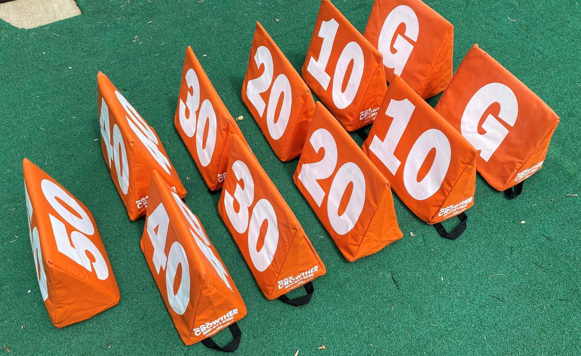SOLID FOAM WEIGHTED SIDELINE MARKERS IN ORANGE – Rae Crowther